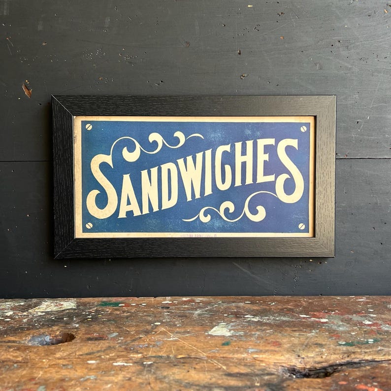 1920s “SANDWICHES” Restaurant Menu Advertising Sign • Original Hutton ...