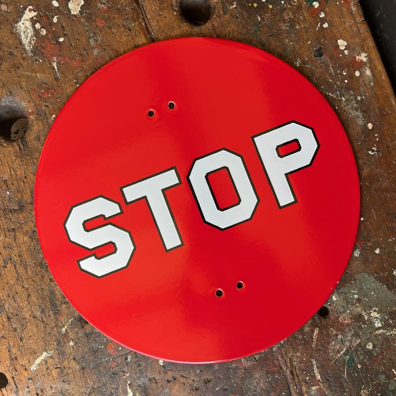 1930s STOP Sign | New Old Stock Porcelain Road Signage | Original ...