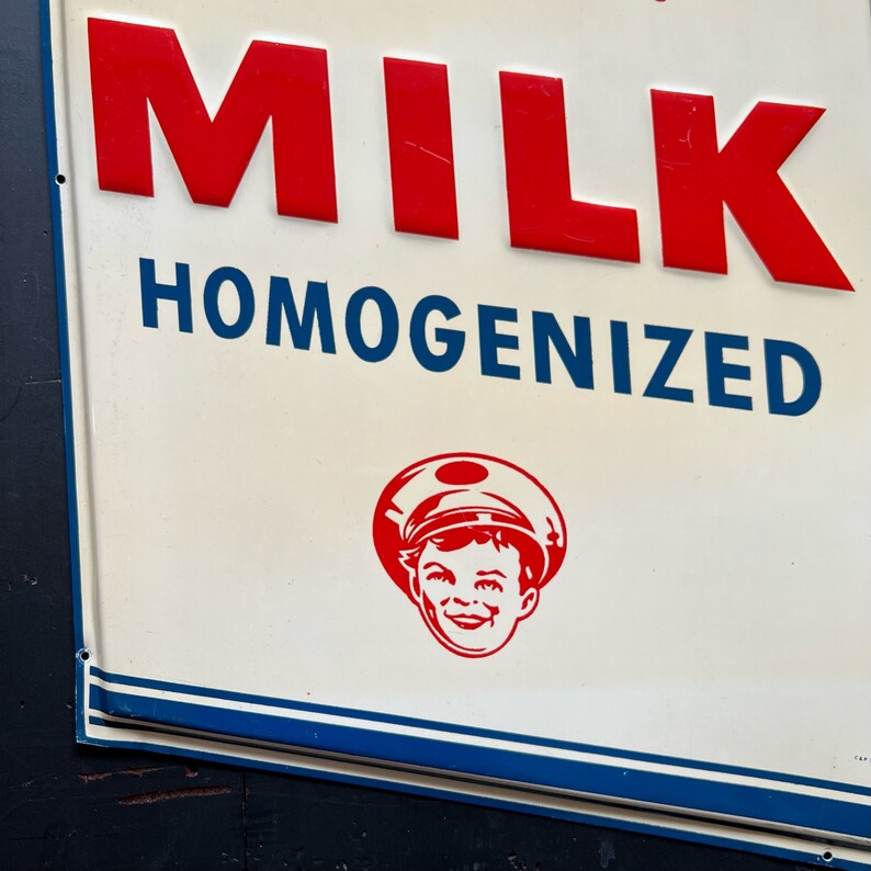 Original Arden Milk Embossed Tin Sign C. 1950's New Old Stock Milk ...