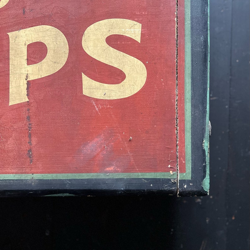 1920s Steaks and Chops Hand Painted Wood Sign • Early American Folk Art ...