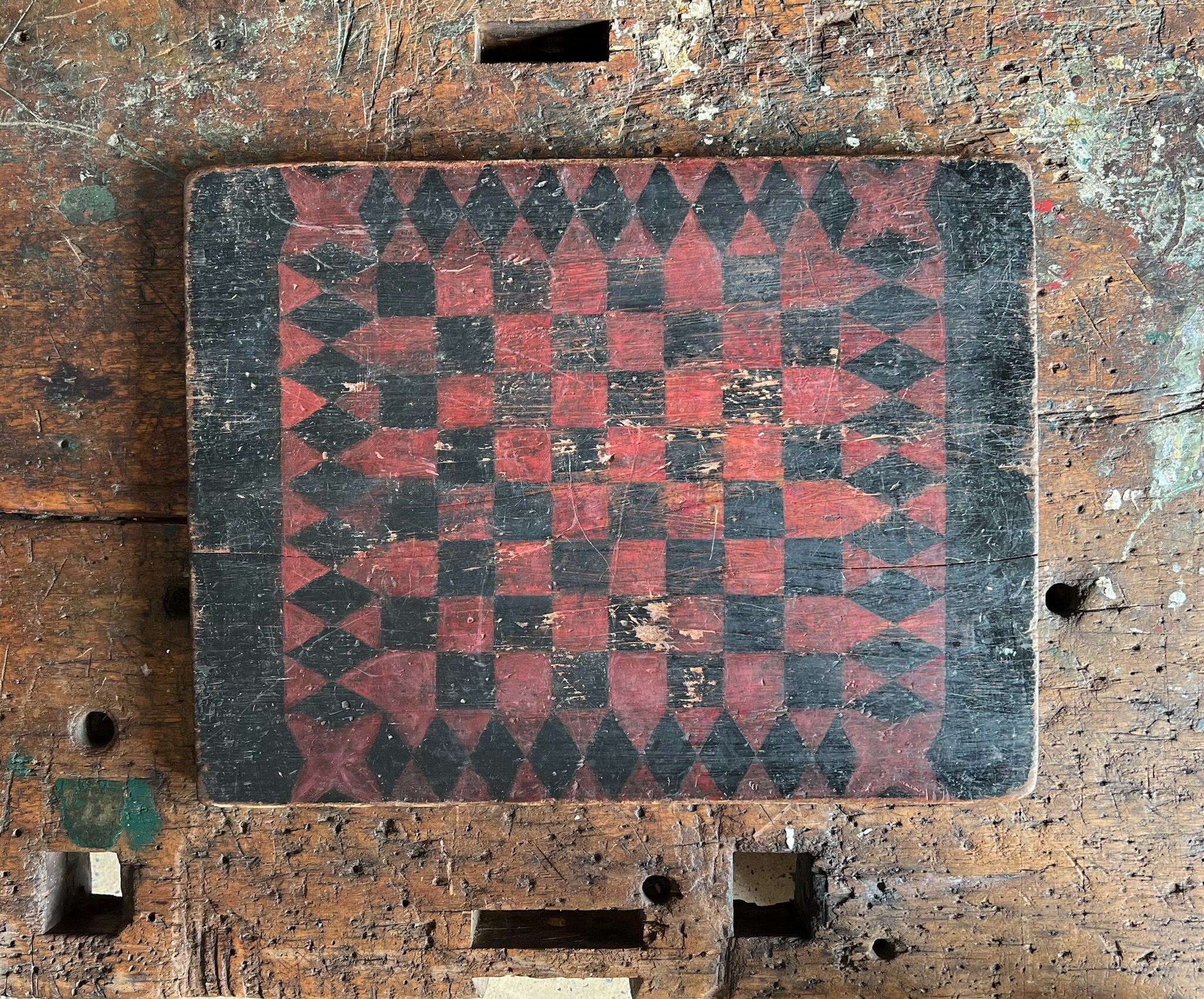 C. 1910's Primitive Wooden Folk Art Game Board. - Etsy