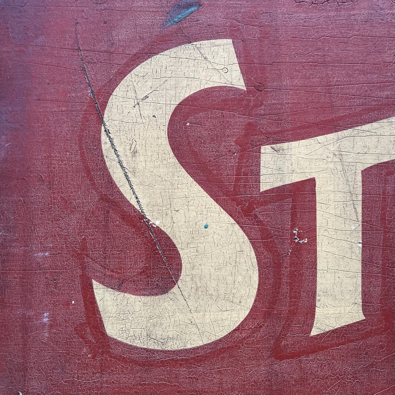 1920s Steaks and Chops Hand Painted Wood Sign • Early American Folk Art ...