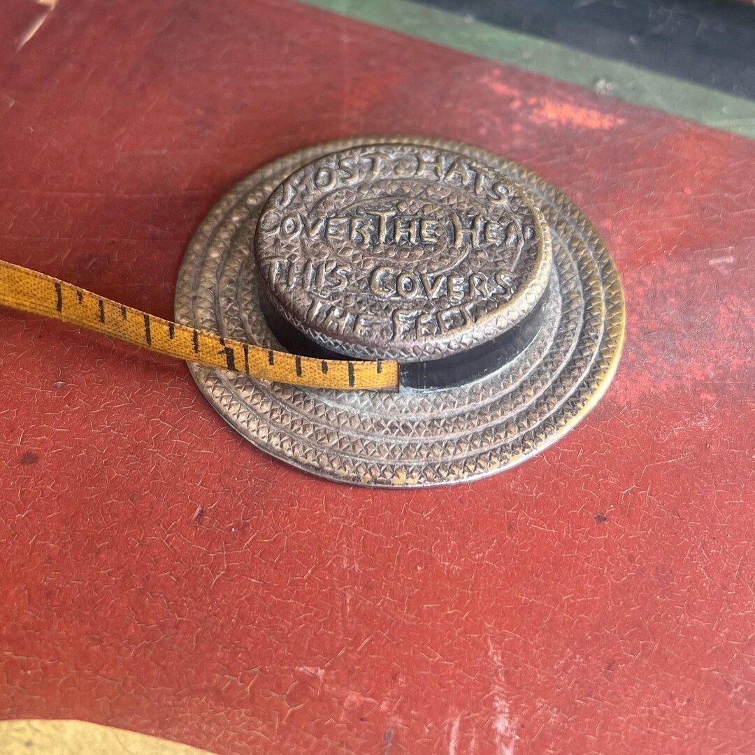 Antique Advertising Tape Measure C. 1920's "most Hats Cover the Head ...