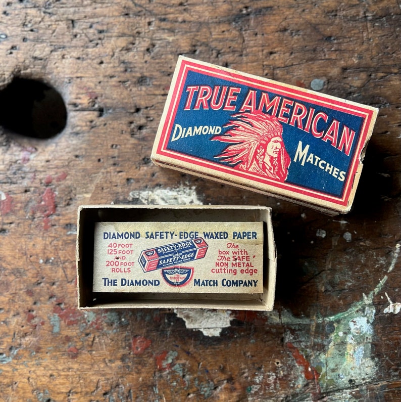 Original True American Matchbox With Native American Graphic C. 1930's ...