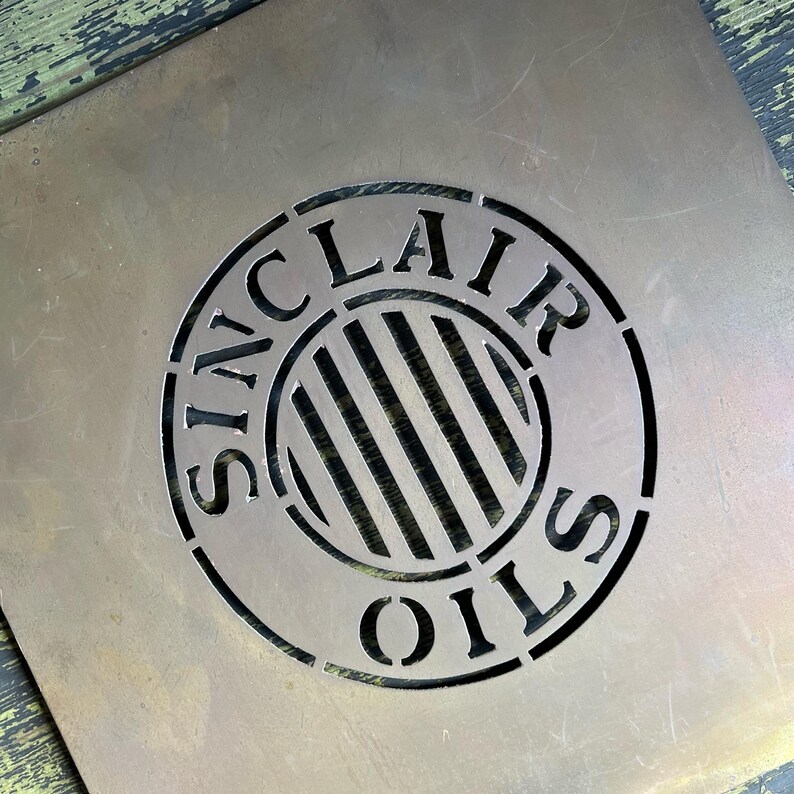 1920s Sinclair Oils Barrel Stencil – Original Brass Oil Drum ...