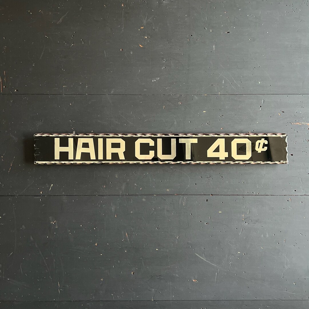 C. 1930’s Haircut 40 Cents Chip Glass Barber Shop Sign. - Etsy