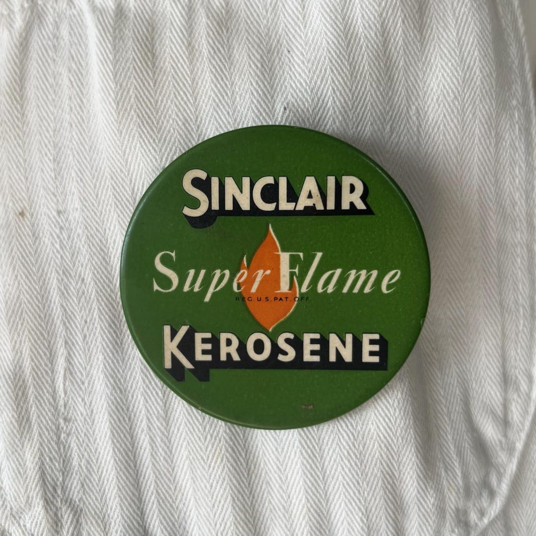 Original Sinclair Oils Service Station Advertising Pin Back Button C ...