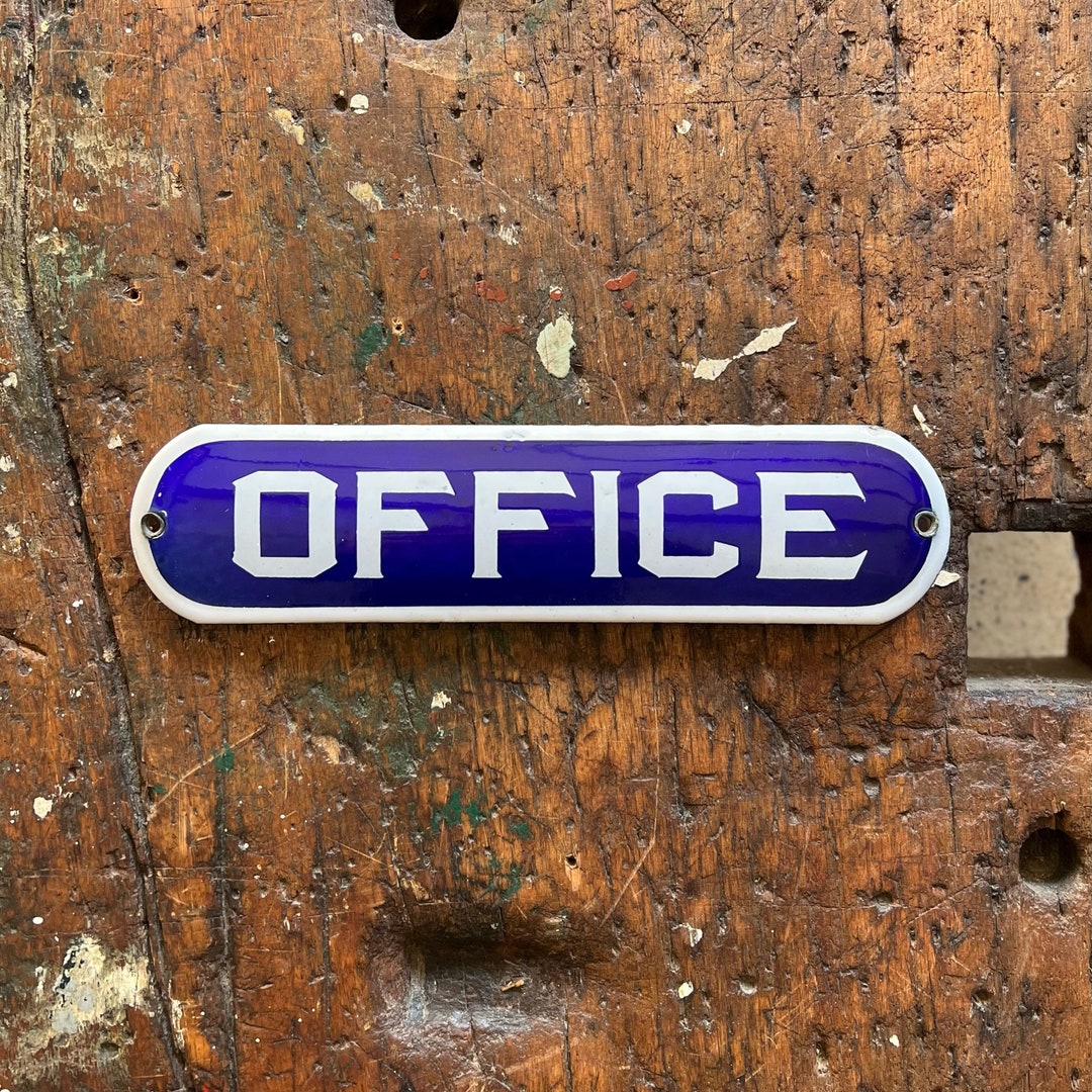 Office Porcelain Door Sign C. 1920’s Original Antique Door Signage in ...