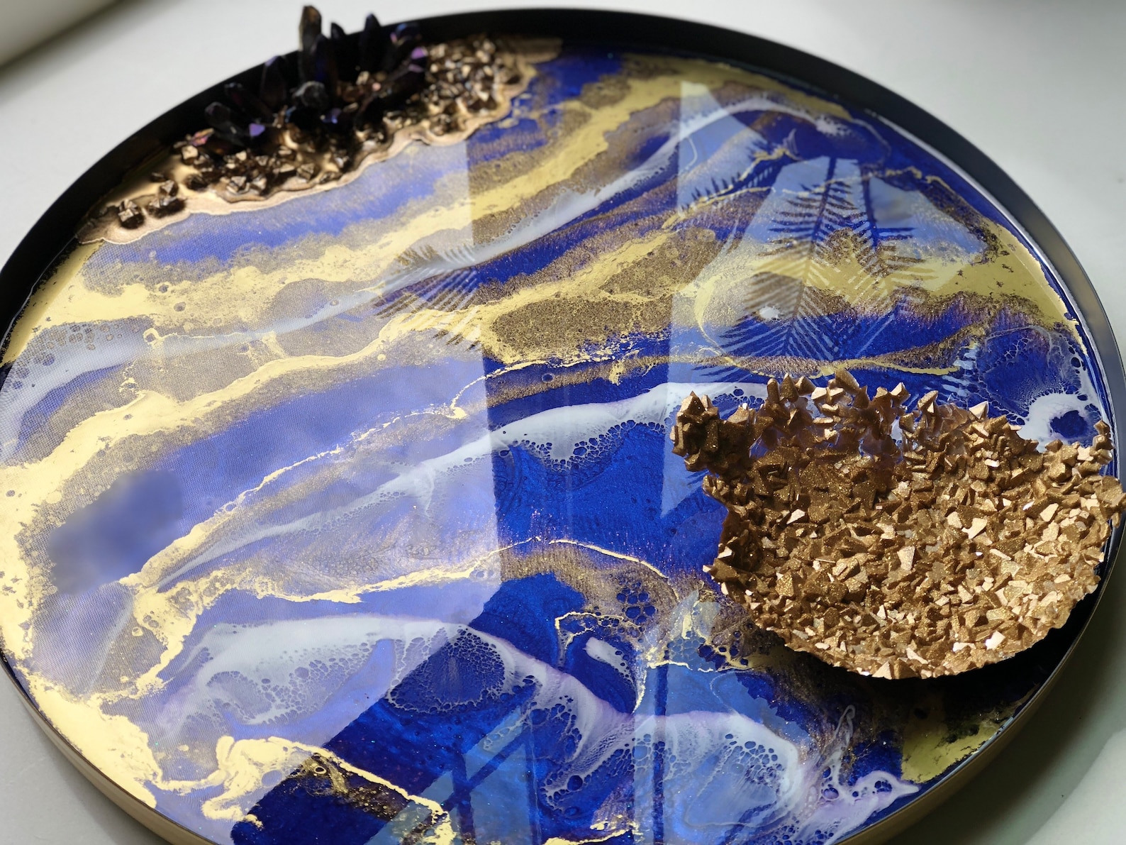 Available Purple and Gold Resin Art Side Table Epoxy Home | Etsy