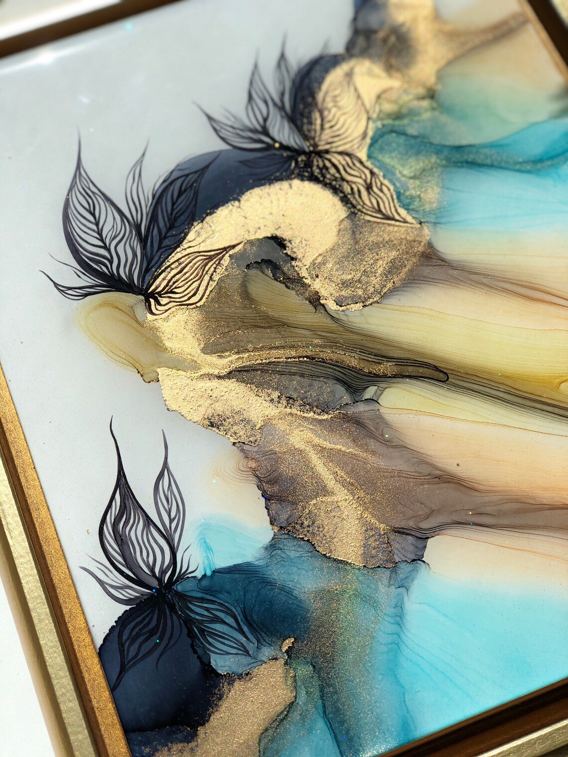 Color Strata Original Alcohol Ink Painting Resin Finish - Etsy