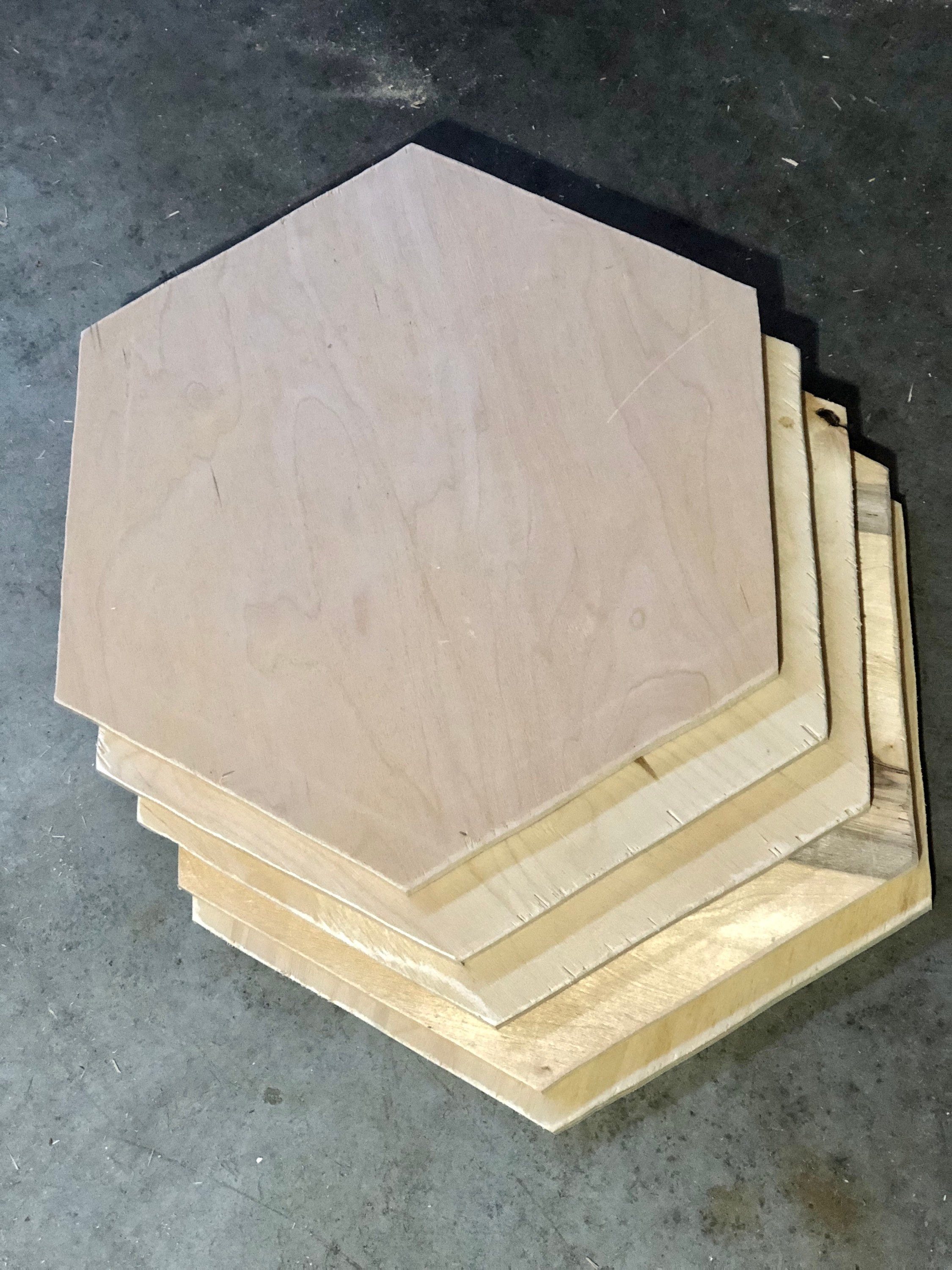 Hexagon Wood Cutout Unfinished Craft Plaque Side Table - Etsy