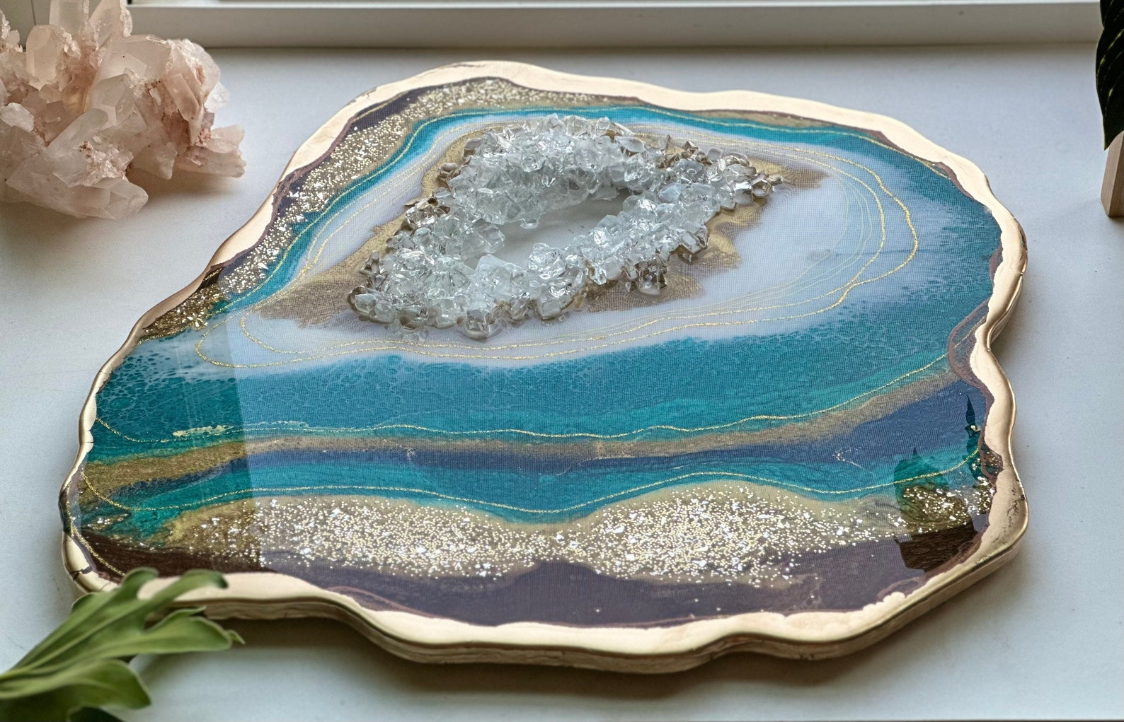 Available Geode Resin Agate Art Side Table Epoxy Home - Etsy
