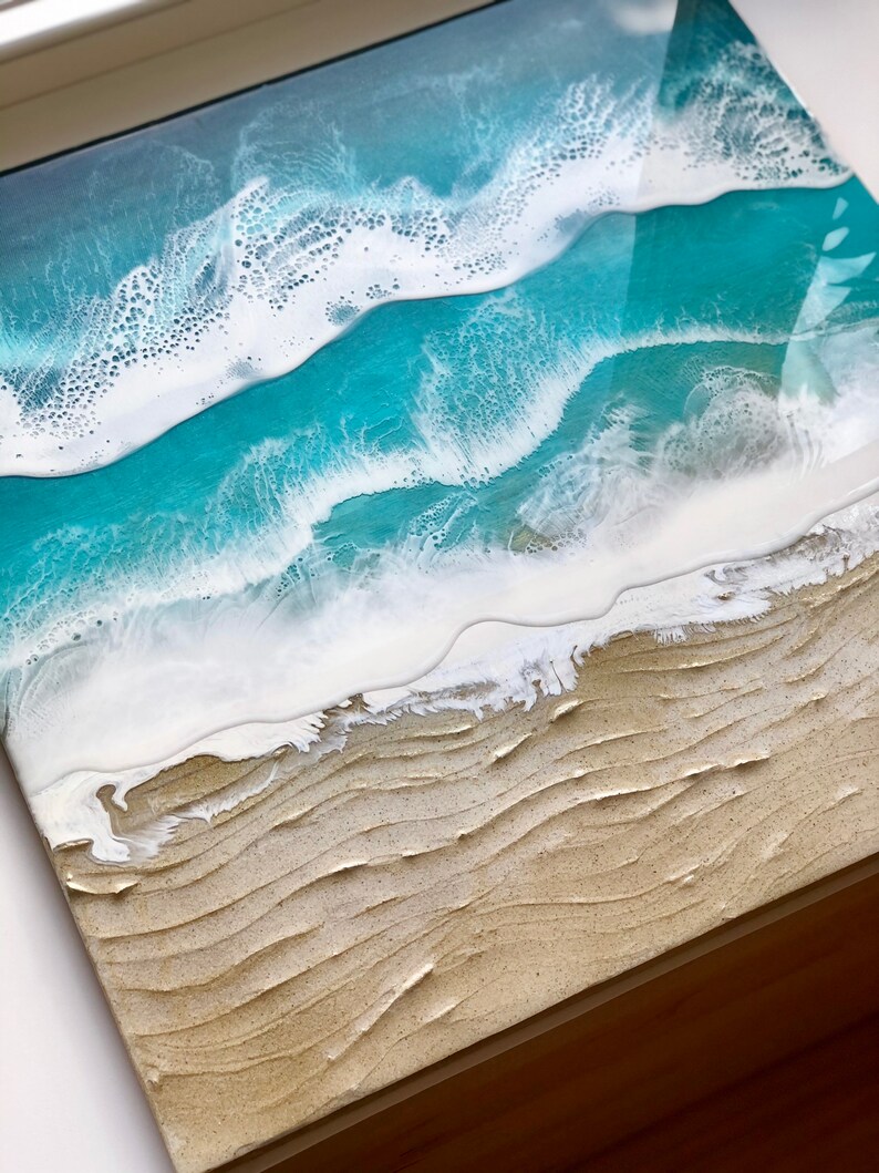 Handmade Ocean, Beach Resin Art Painting, Seascape, Office, Home, Beach ...