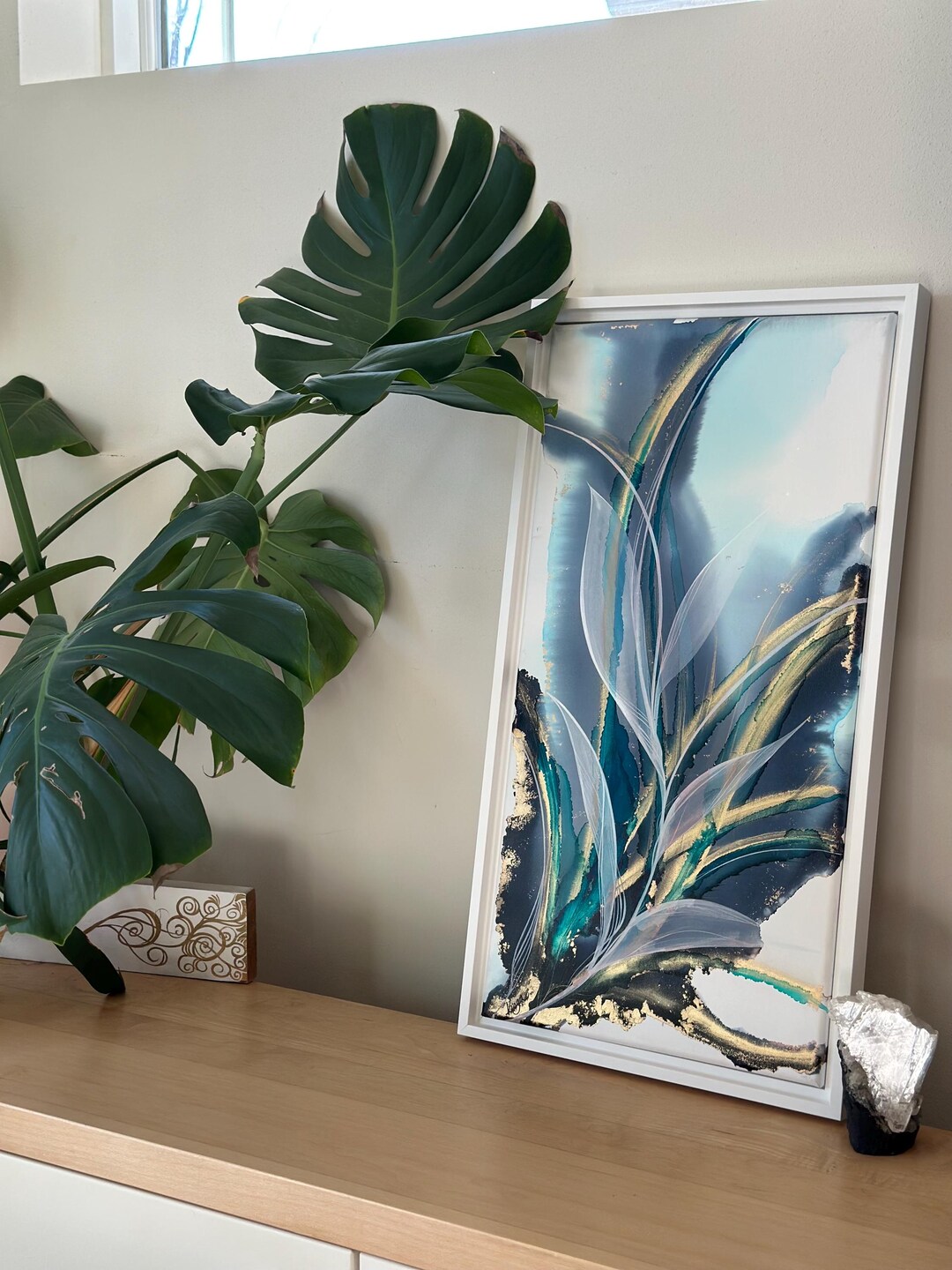 Sway Original Alcohol Ink Painting on Canvas, 12x24, Home, Office Decor ...