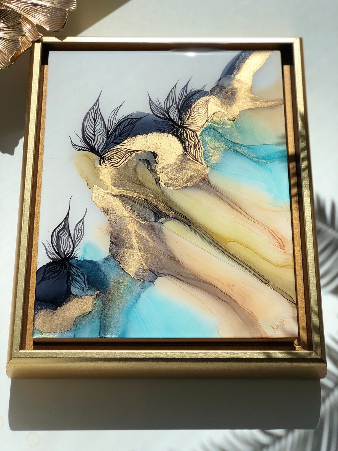 Color Strata Original Alcohol Ink Painting Resin Finish - Etsy