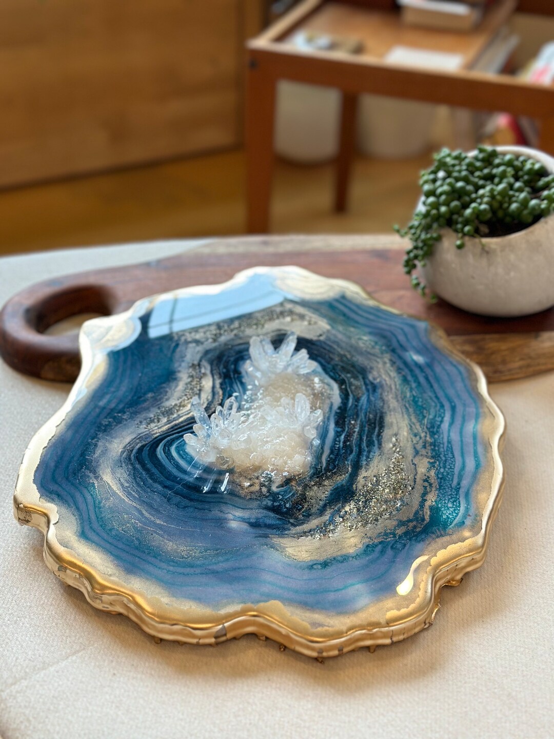 Private Listing for Cassandra-resin Geode Agate Wall Art, Luxury, Glitter, Gold Home Decor ...