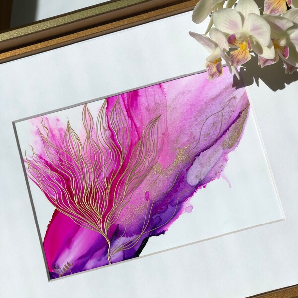 Alcohol Ink Art With Gold Leaf - Etsy
