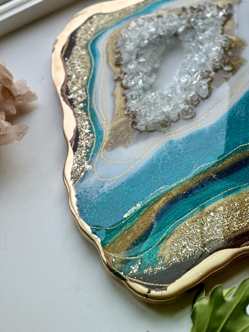 Available Geode Resin Agate Art Side Table Epoxy Home - Etsy