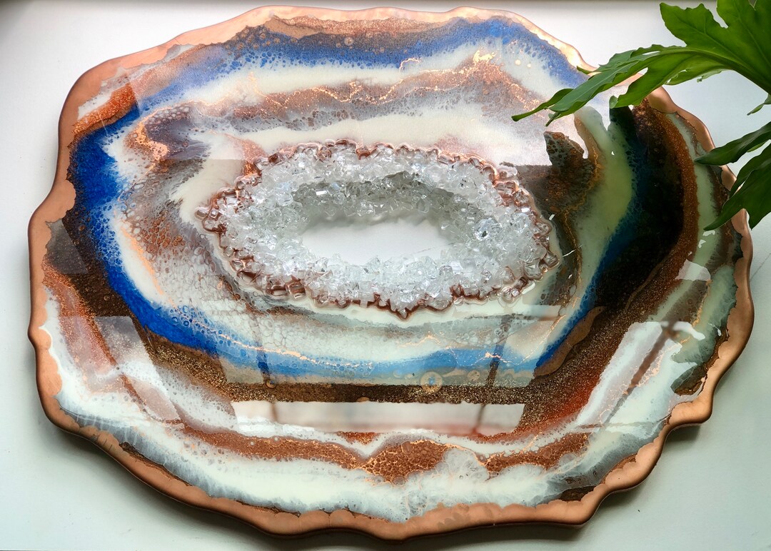 Available Geode Resin Agate Art Side Table, Epoxy, Home, Modern, Luxury ...