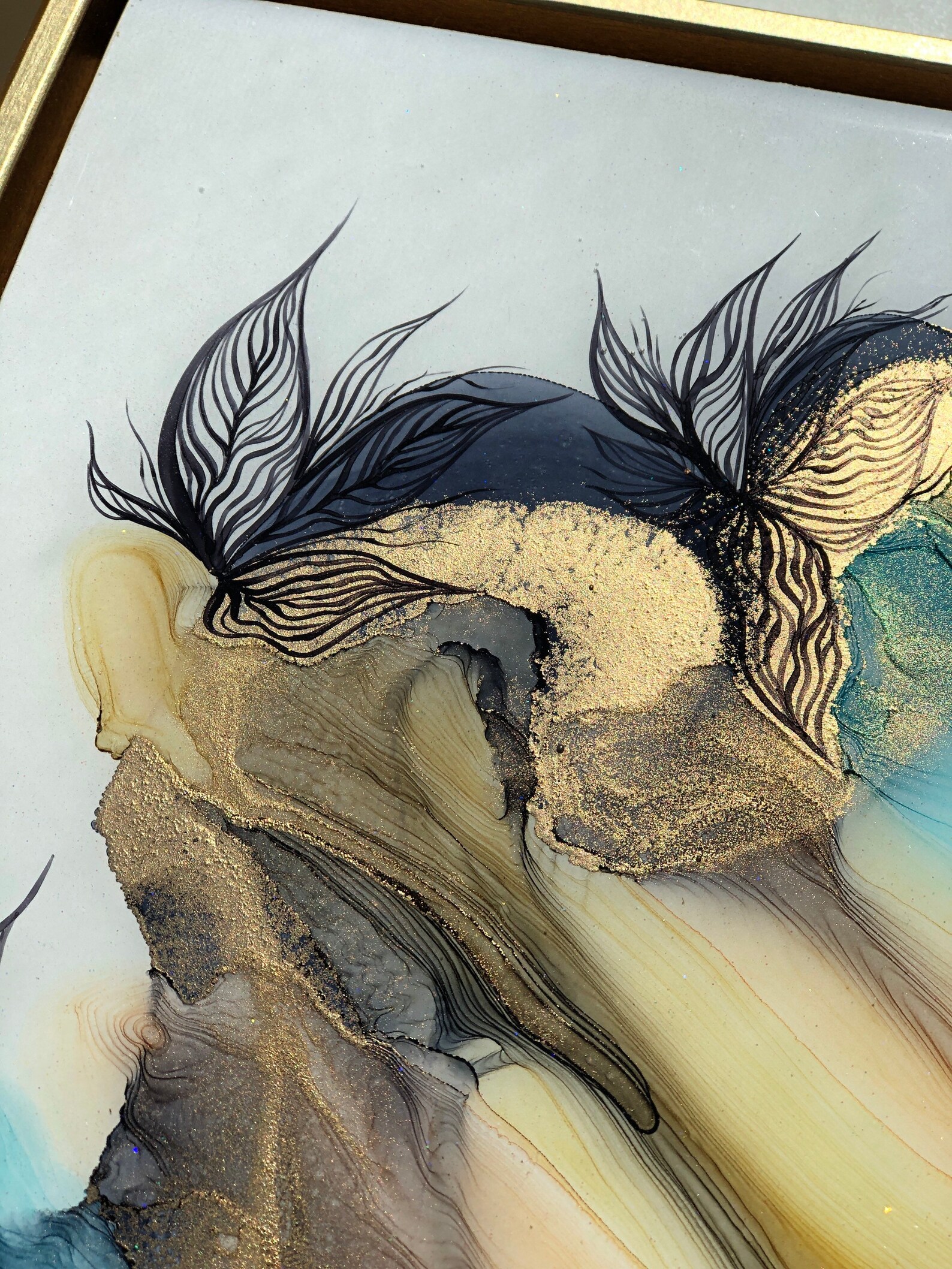 Color Strata Original Alcohol Ink Painting Resin Finish - Etsy