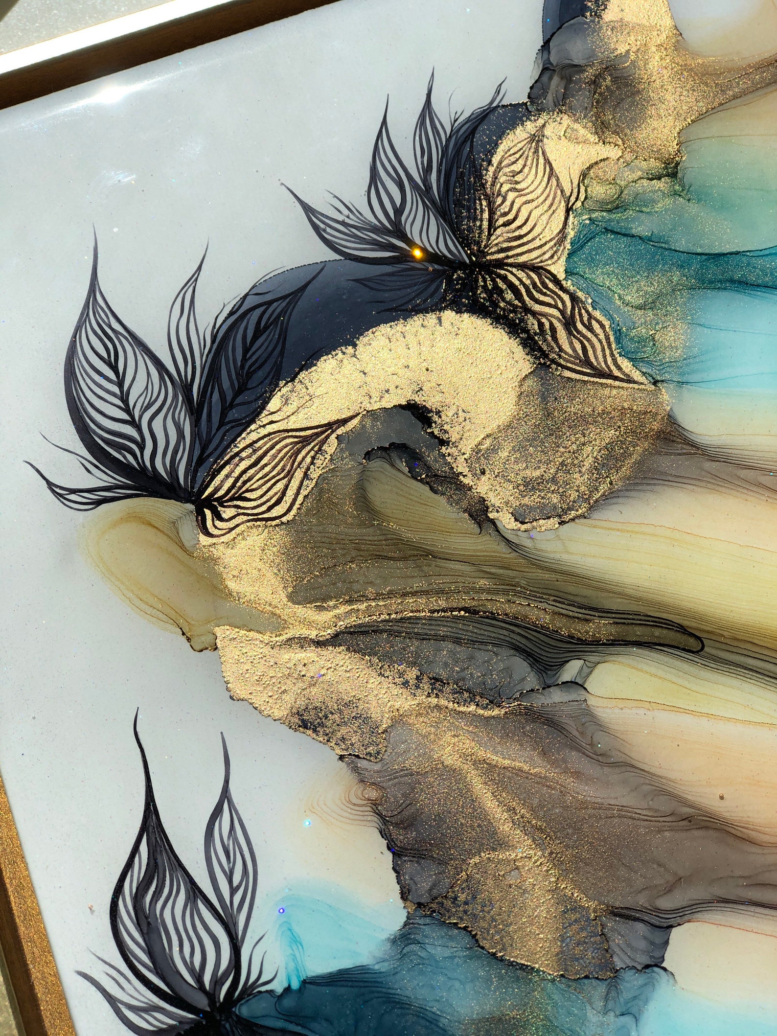 Color Strata Original Alcohol Ink Painting Resin Finish - Etsy