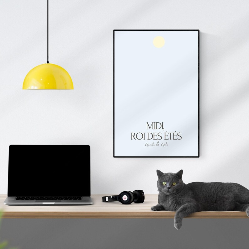 Summer Sun Poster | Noon, King of Summers | French Poetry Wall Art ...