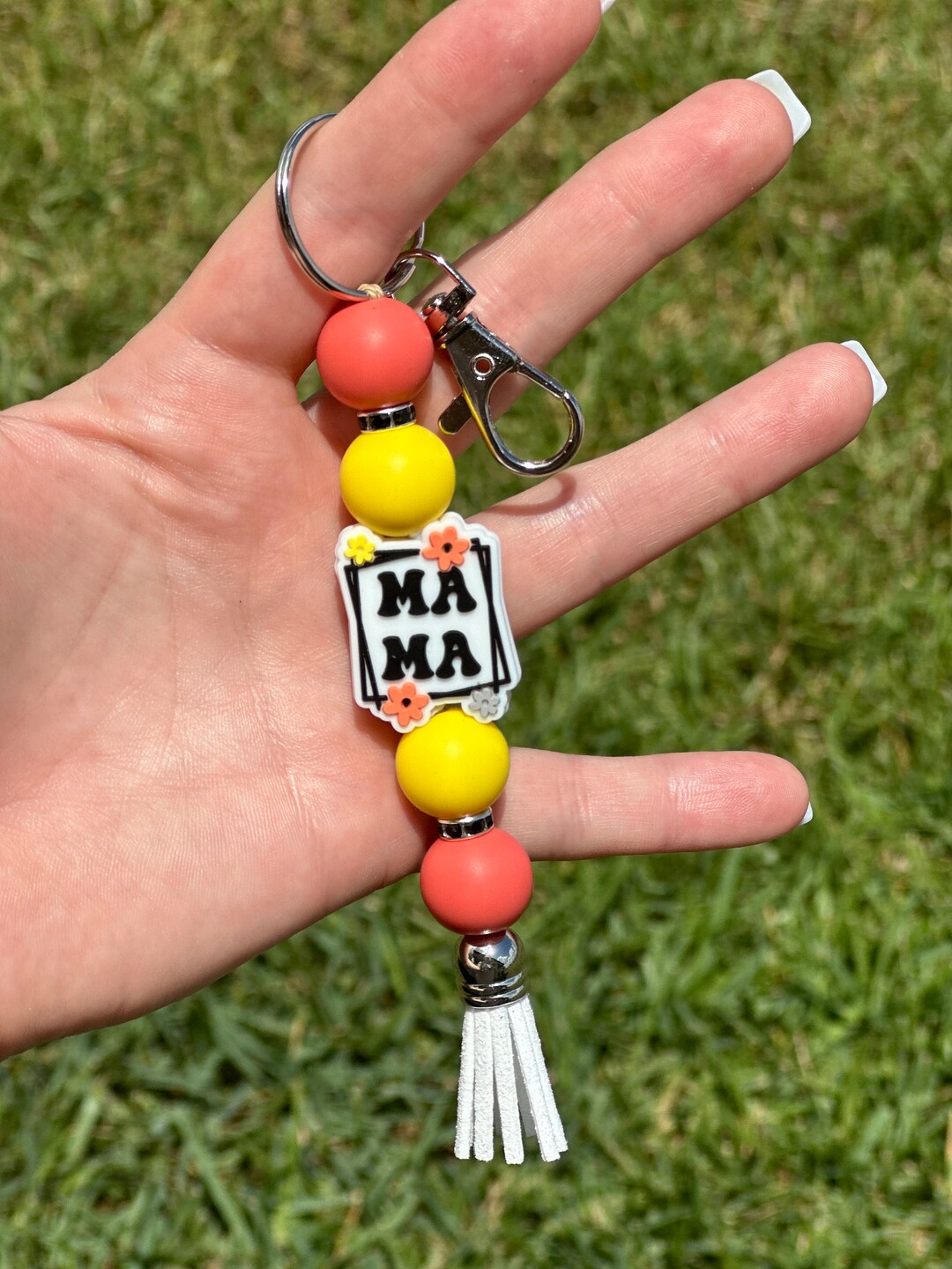 Mama Silicone Bead Keychain - Mom Gift - Etsy