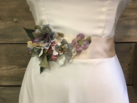 Silk flower Sash | Etsy