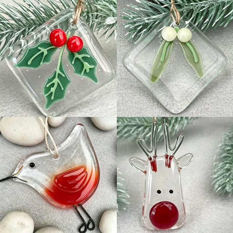 Fused Glass Robin Hanging - Etsy
