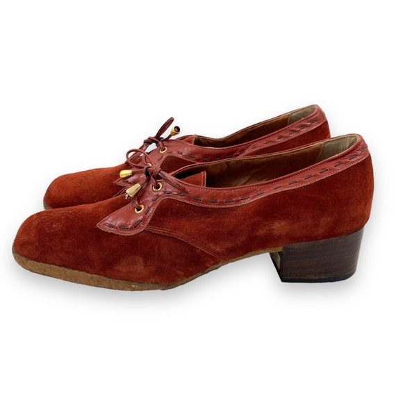 1950's FLORSHEIM Italian rustic brown suede and leath… - Gem