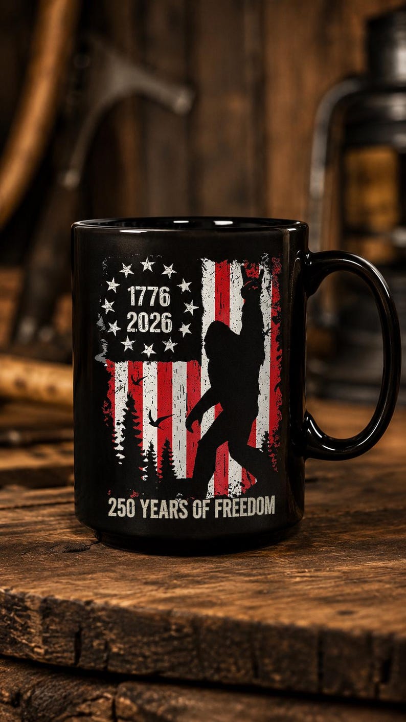 Bigfoot Patriotic 250 Years of Freedom USA Flag Digital PNG Download ...