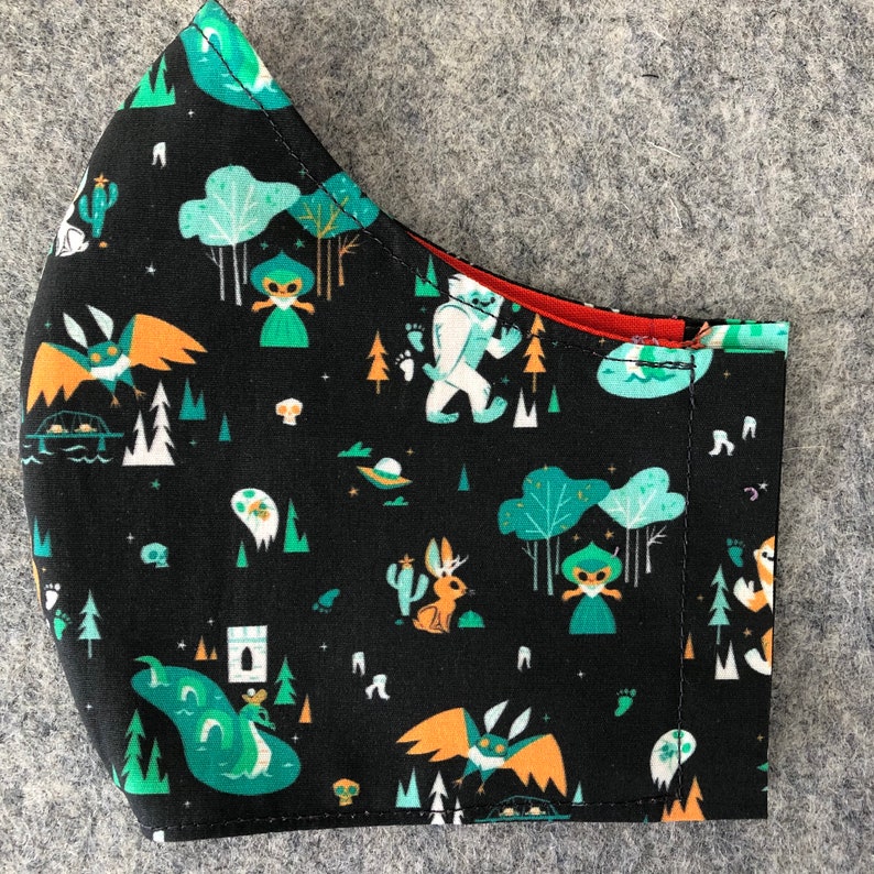 Cryptid Cuties Fabric Face Mask - Washable, Reusable & Reversible - Etsy