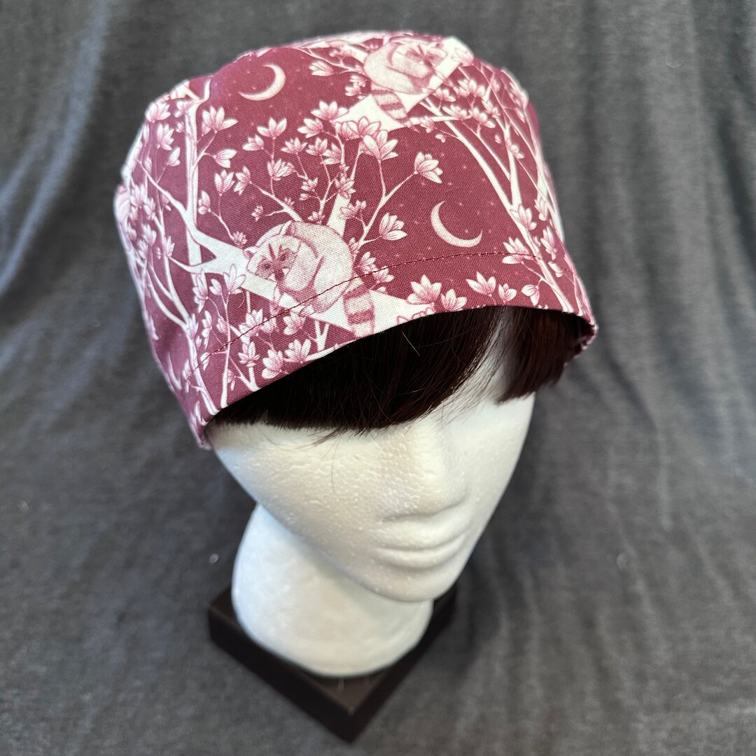 Monochrome Raccoon Moon | Custom Scrub Cap - Surgical Cap | Various ...