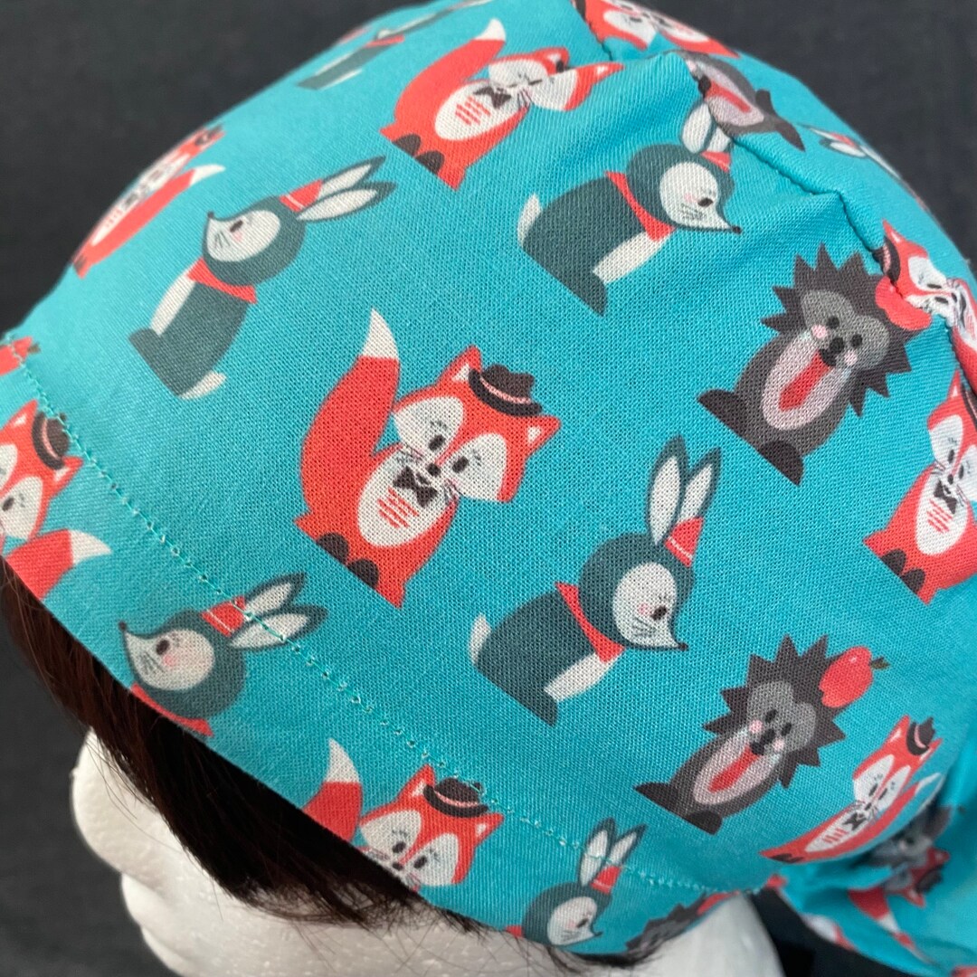 Hedgehog Fox and Hare Custom Scrub Cap Surgical Cap Various Styles - Etsy