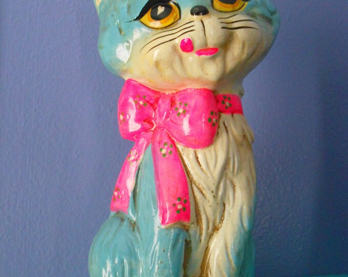 Psychadelic Neon Kitty Cat Chalkware Bank-osl JAPAN 1969 - Etsy