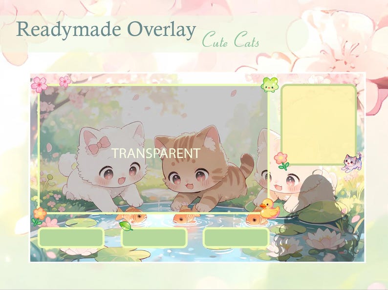 Cat Fish Stream Animated Pack / Green / Flowers / Water / Sakura ...