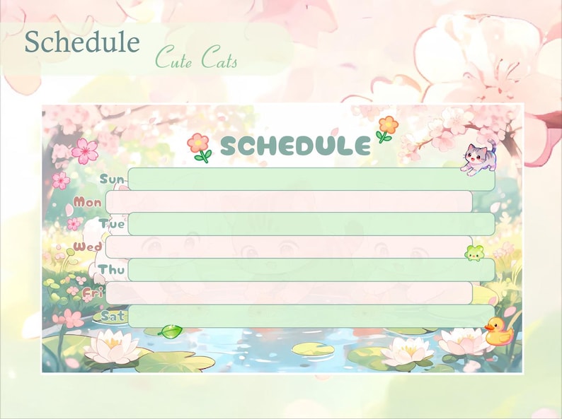 Cat Fish Stream Animated Pack / Green / Flowers / Water / Sakura ...