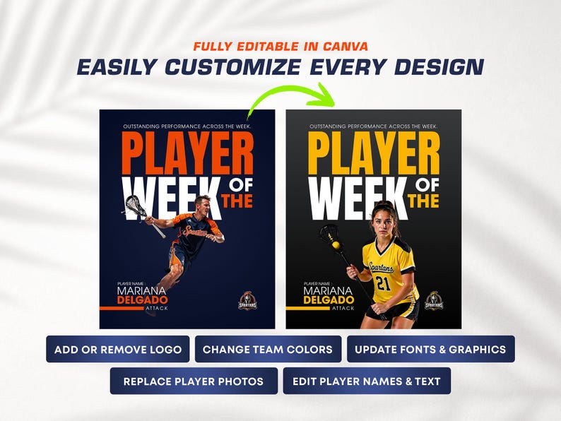 Lacrosse Social Media Templates | Canva Sports Graphics Bundle | Game ...