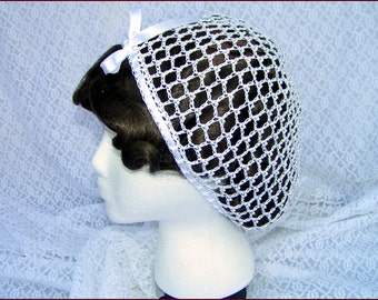 1800's Civil War Victorian Beige Snood With Pearls Hair Net Handmade ...