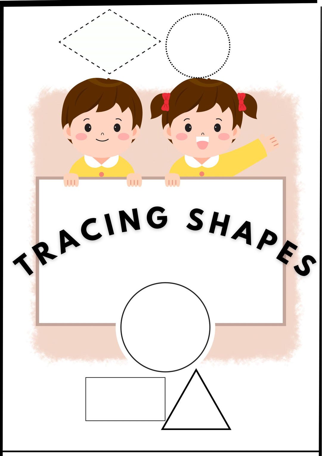 Children Tracing Shape Worksheet - Etsy