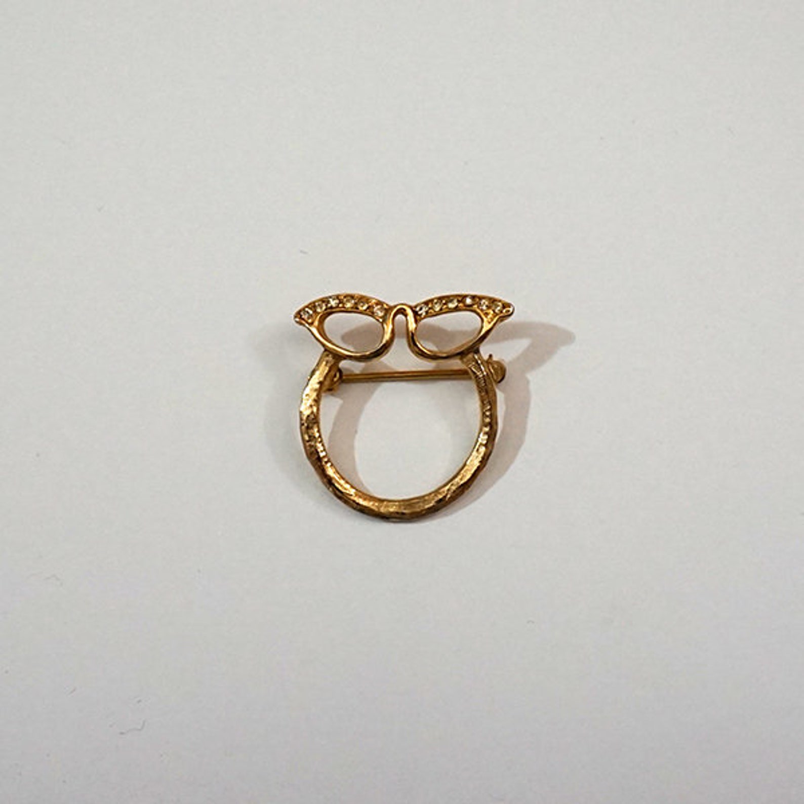 Golden Eyeglasses Holder Brooch Etsy