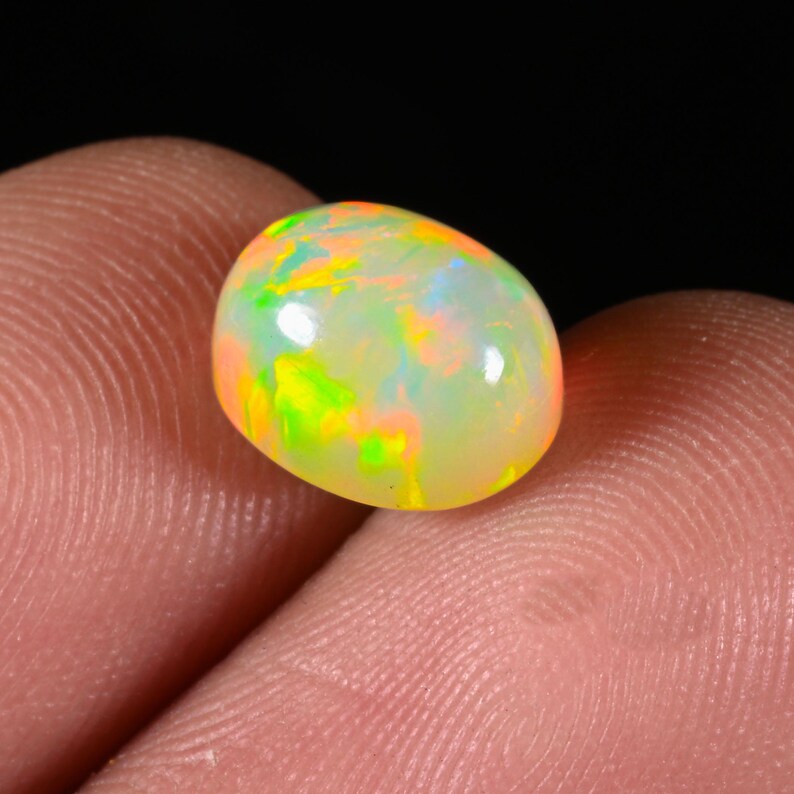 Ethiopian Rainbow Fire Opal Oval Cabochon Gemstone (2.00 Ct) for ...