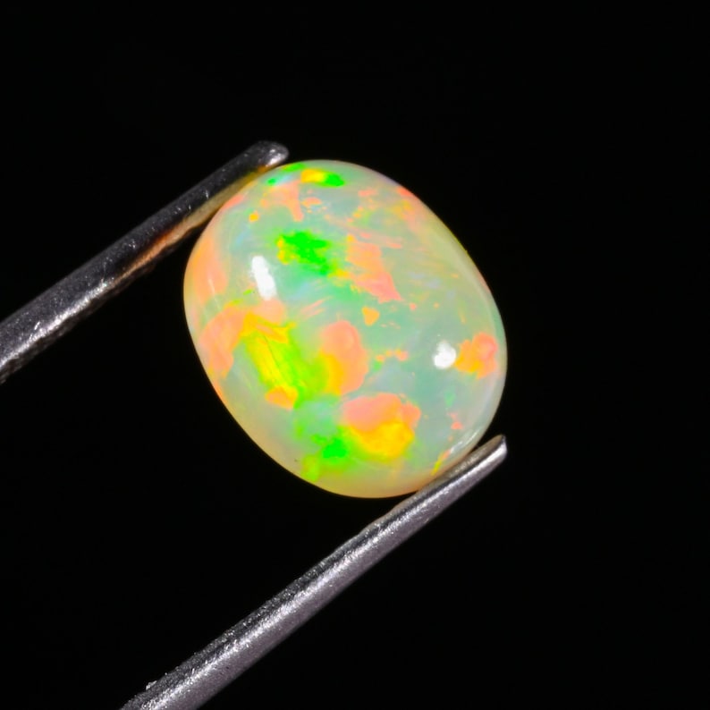 Ethiopian Rainbow Fire Opal Oval Cabochon Gemstone (2.00 Ct) for ...