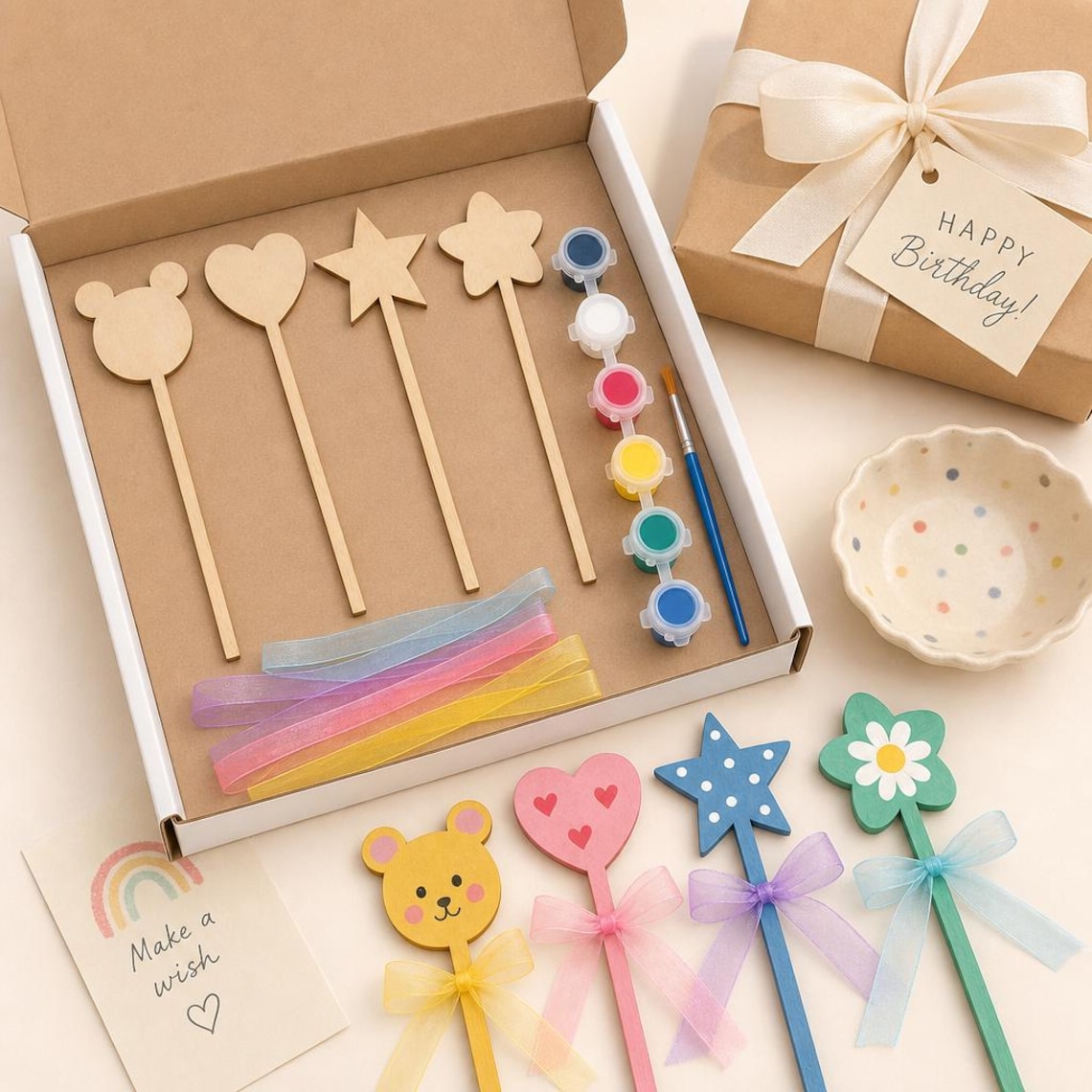 Paint Your Own Wand Kit Kids Fairy Wizard Craft Set - Etsy