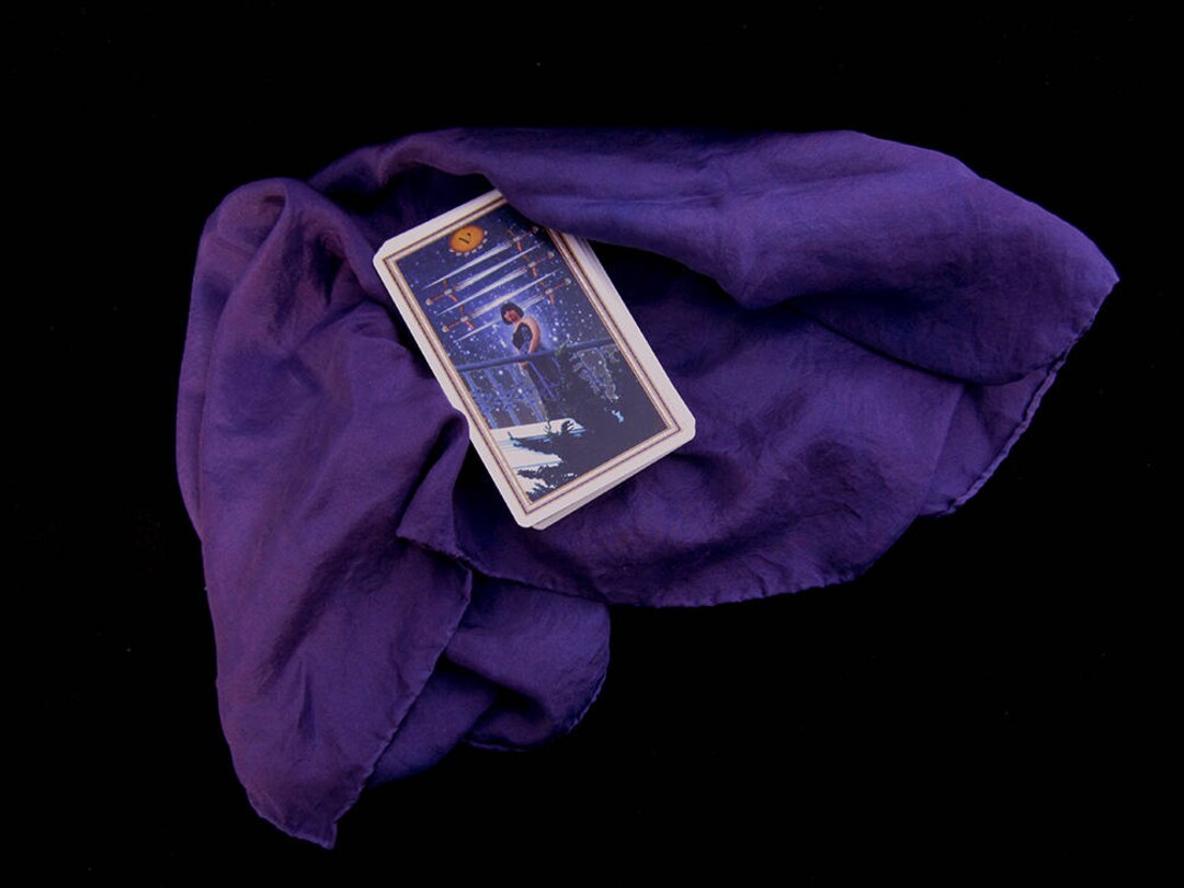 Deep Purple Tarot Cloth - Altar Cloth - Hand Dyed 20"x20"...100% Silk ...