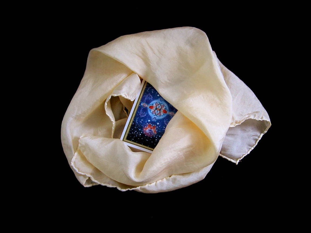 Champagne Silk Tarot Cloth - Altar Cloth - Hand Dyed 20