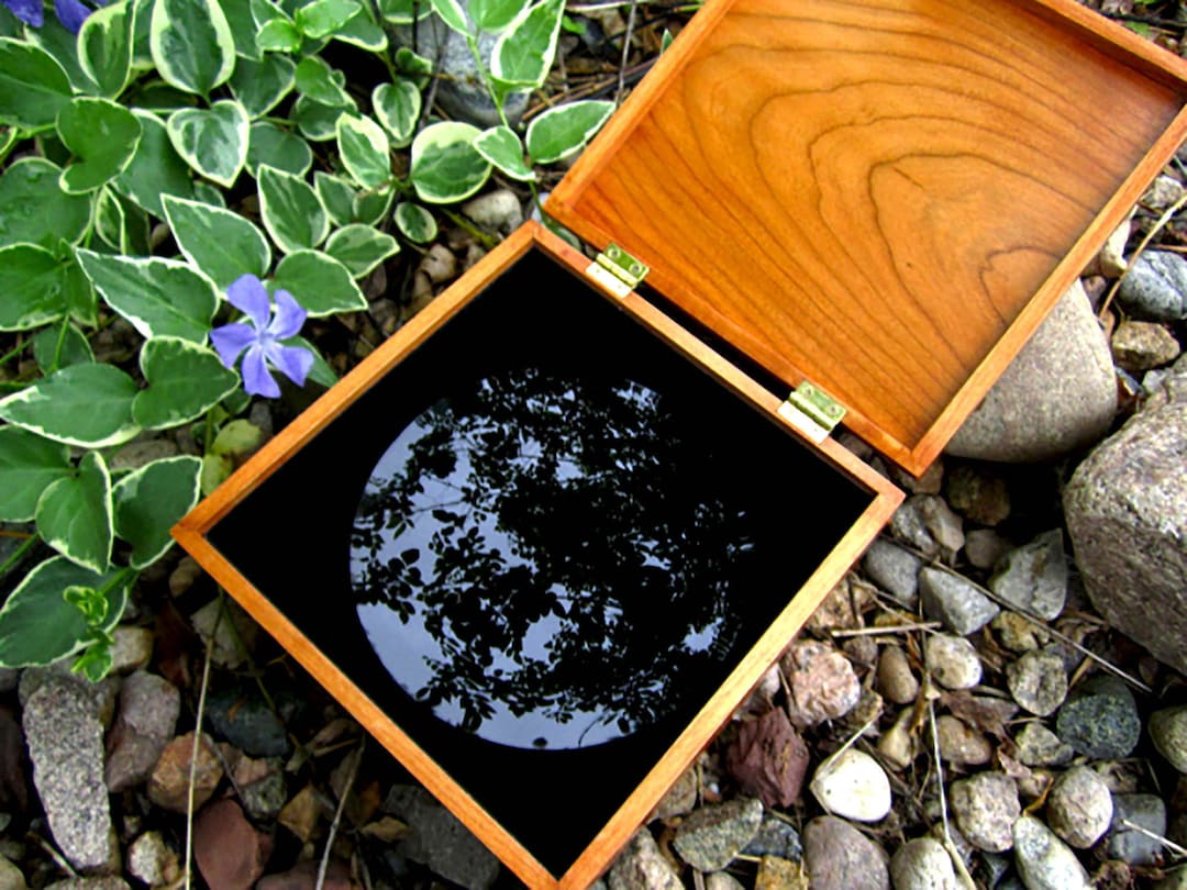 6" Black Concave Antique Glass Scrying Mirror: Handcrafted Divination ...