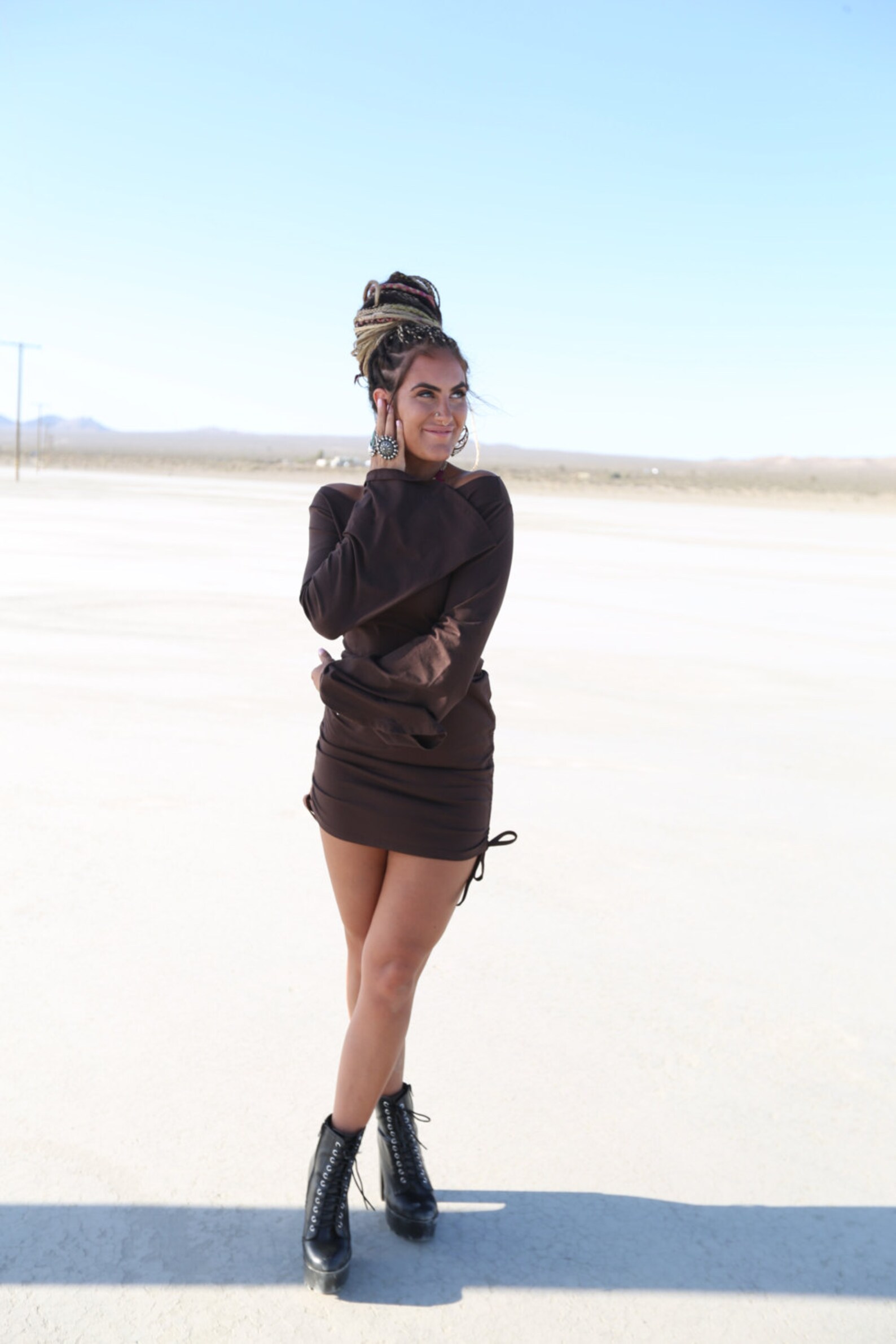 EARTH BROWN Playful Priestess Dress Festival Dress Festival | Etsy