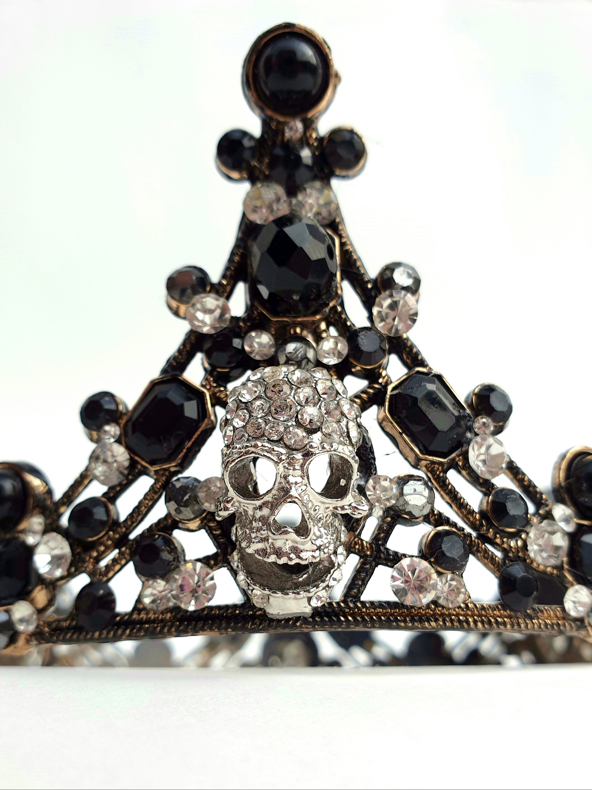 Gothic Skull Crown Gothic Headpiece Rhinestone Skull Tiara - Etsy UK