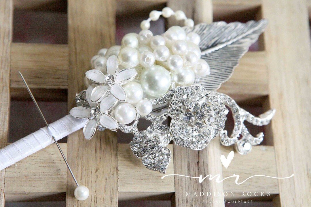 Vintage/retro Brooch Buttonhole Bridal Mother of the Bride/groom ...